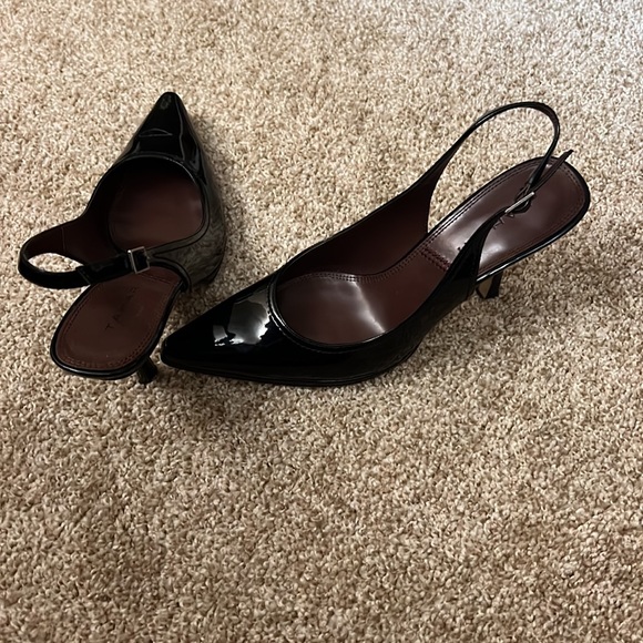Tahari | Shoes | Black Patent Leather Sling Back Pointy Toe | Poshmark